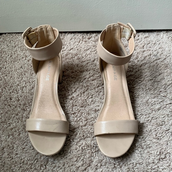 Rampage | Shoes | Rampage Nude Strappy Block Heels For Women | Poshmark